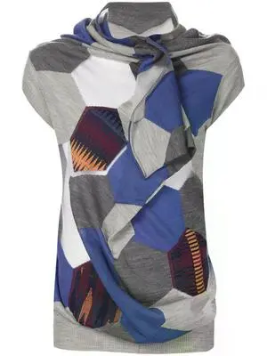 Junya Watanabe Hexagon Patchwork Tank - Blue