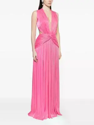 Costarellos Silla Cutout-detail V-neck Maxi Dress - Pink