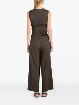 Proenza Schouler White Label Calla Pleated Palazzo Pants - Brown