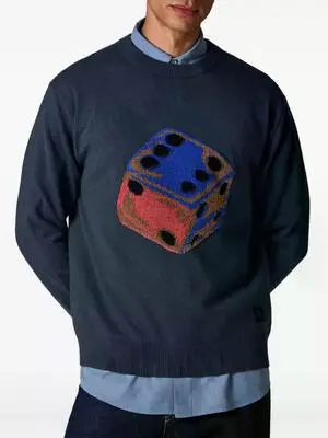 Paul Smith Dice Graphic Crew Neck Sweater - Blue