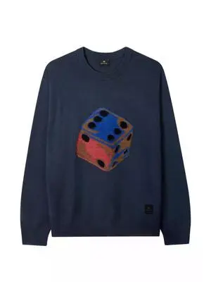 Paul Smith Dice Graphic Crew Neck Sweater - Blue