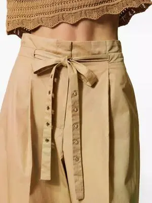 TWINSET Wide Leg Trousers With Eyelet Belt - Neutrals