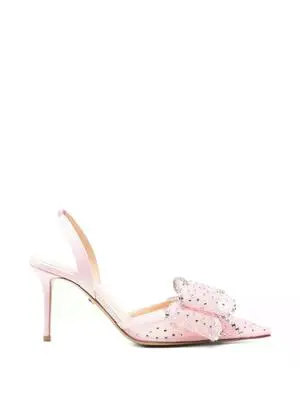 Mach & Mach Embellished Bow Slingback Pumps - Pink