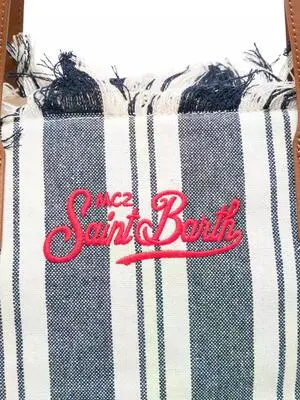 MC2 SAINT BARTH Striped Frayed Tote Bag - Blue
