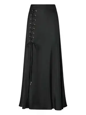 Pinko Long Skirt With Slit And Lacing Detail