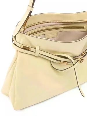 Pinko Studded Leather Shoulder Bag - Neutrals
