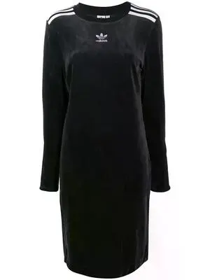 Adidas Long Sleeved Logo Dress - Black