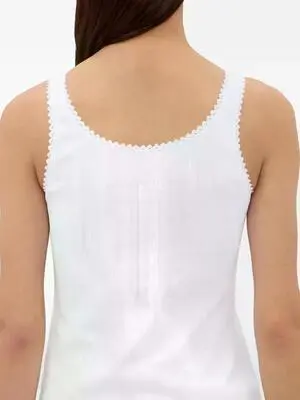 MSGM Lace-trim Bow Detail Ribbed Knit Top