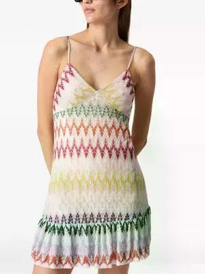 Missoni V-neck Chevron Mini Dress