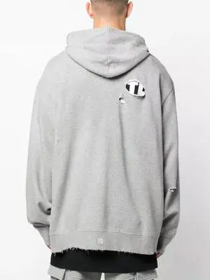 Givenchy Logo Embroidered Distressed Cotton Hoodie