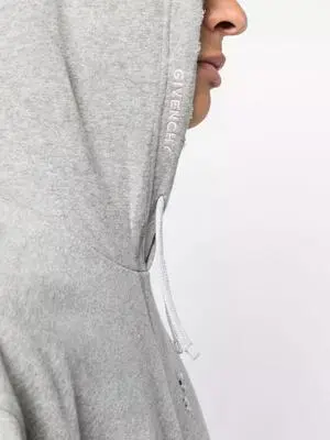Givenchy Logo Embroidered Distressed Cotton Hoodie