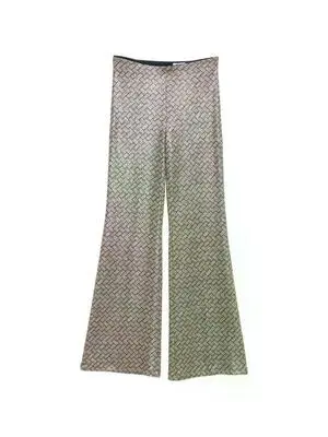 SIYU Patterned Flared Trousers - Neutrals