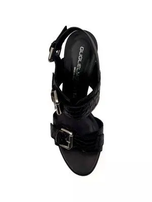 GUGLIELMO ROTTA Buckled Platform Block Heel Sandals - Black