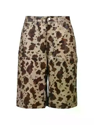 BREATH Horse-print Shorts - Neutrals