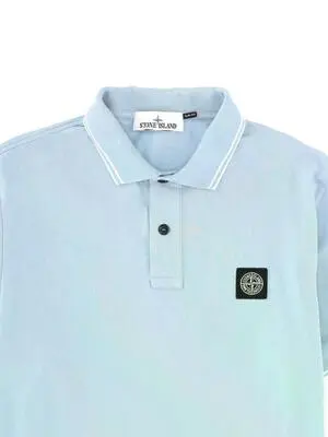 Stone Island 2200010 Organic Cotton Piqué With Stretch Polo Shirt - Blue