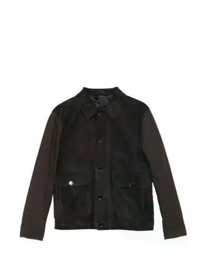 Brioni Collared Leather Jacket