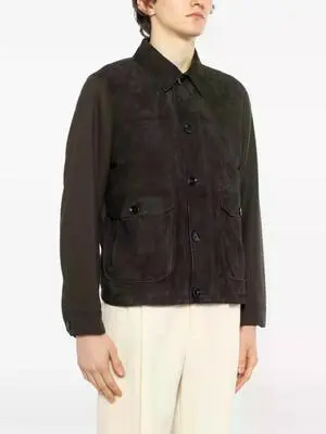 Brioni Collared Leather Jacket
