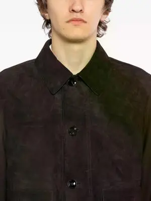 Brioni Collared Leather Jacket