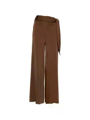 Marella Abete Tie-waist Wide Leg Trousers - Brown