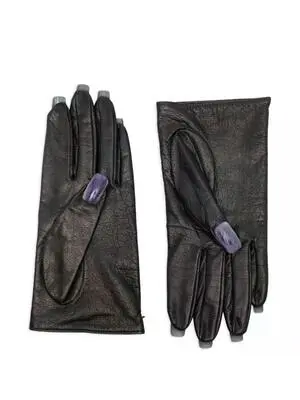 Yohji Yamamoto Leather Five Finger Gloves - Black