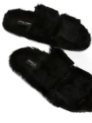 Dolce & Gabbana Kid Goat Fur Slides