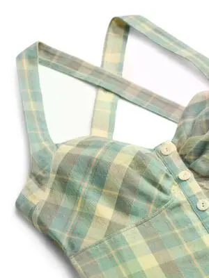Ralph Lauren Plaid Criss-cross Strap Top