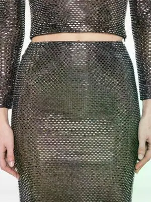SELF-PORTRAIT Embellished Midi Pencil Skirt