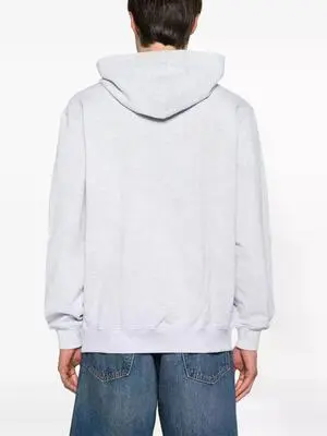 Adidas Flames Logo-patch Cotton Hoodie - Grey