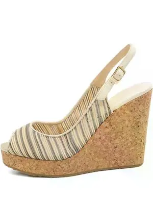 JIMMY CHOO Cork Wedge Pumps - Neutrals