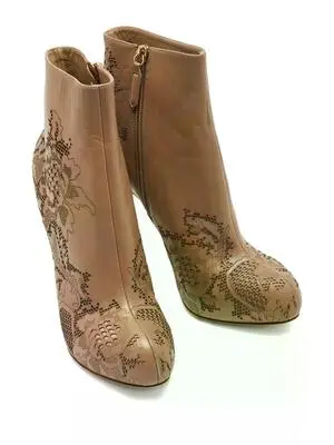 Valentino Garavani Laser-cut Leather Ankle Boots