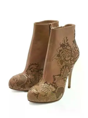 Valentino Garavani Laser-cut Leather Ankle Boots