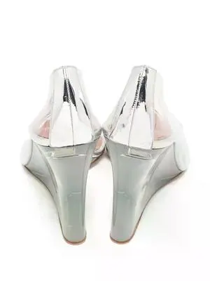 Amina Muaddi Transparent Wedge Pumps - Neutrals