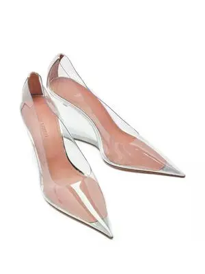 Amina Muaddi Transparent Wedge Pumps - Neutrals
