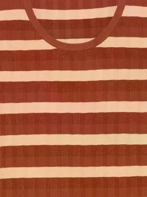 ROBERTO COLLINA Striped Short-sleeve Knit T-shirt - Orange
