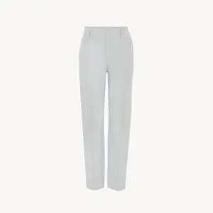 Chloé Cigarette Trousers In Linen-cotton Mix - Storm Grey