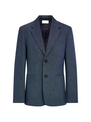 FERRAGAMO Single Breasted Denim Blazer - Blue