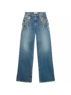 Blumarine Embellished Butterfly Jeans - Blue