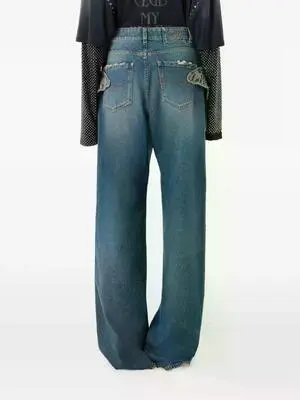 Blumarine Embellished Butterfly Jeans - Blue