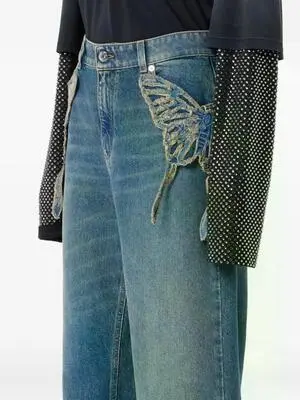Blumarine Embellished Butterfly Jeans - Blue