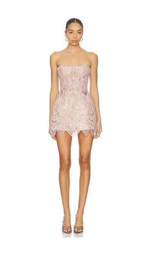 BRONX BANCO Embellished Strapless Mini Dress
