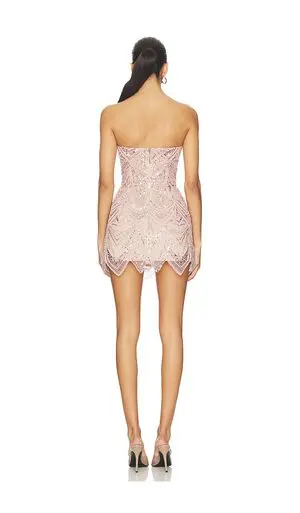 BRONX BANCO Embellished Strapless Mini Dress