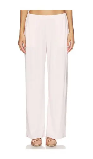 Barefoot Dreams Pointelle Rib Pant With Scallop Trim - Pink