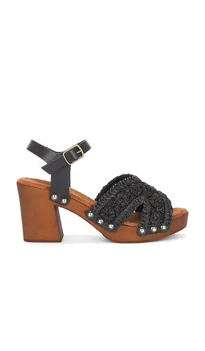 Seychelles Ravenna Raffia Sandal - Black,brown