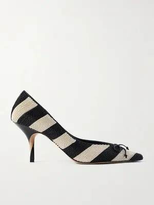Jacquemus Les Escarpins Tourni Striped Raffia-effect High Heel Pumps - Multi
