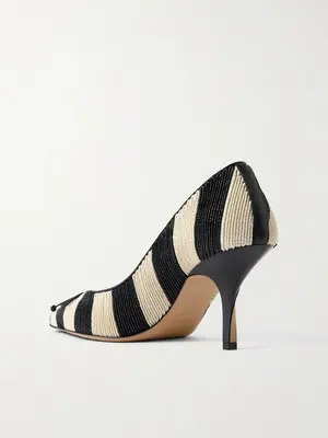 Jacquemus Les Escarpins Tourni Striped Raffia-effect High Heel Pumps - Multi