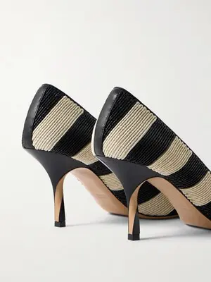 Jacquemus Les Escarpins Tourni Striped Raffia-effect High Heel Pumps - Multi