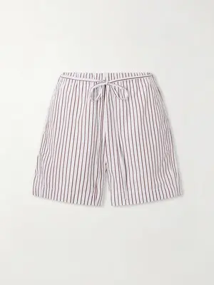 Loulou De Saison Lory Striped Cotton-poplin Shorts - Multi
