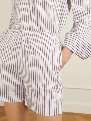 Loulou De Saison Lory Striped Cotton-poplin Shorts - Multi