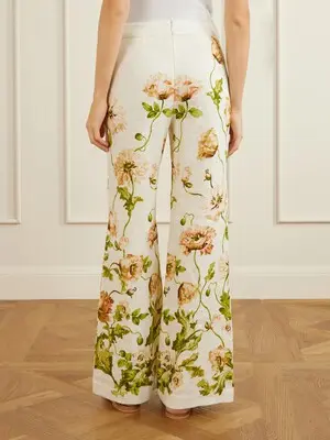 Cara Cara Floral-print Linen Wide-leg Trousers - Multi
