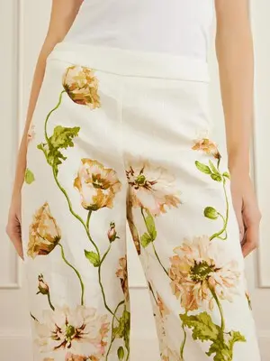 Cara Cara Floral-print Linen Wide-leg Trousers - Multi